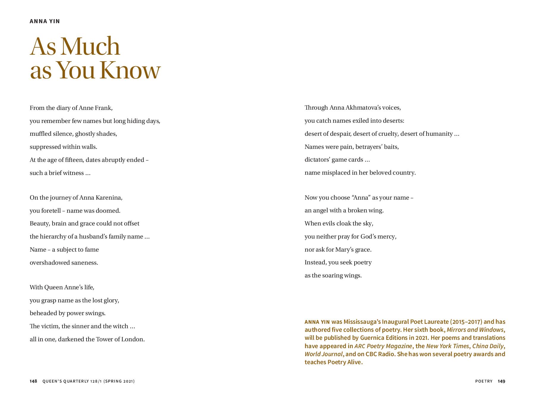 Anna Yin's Poetry Alive – The soul should always stand ajar, ready to ...